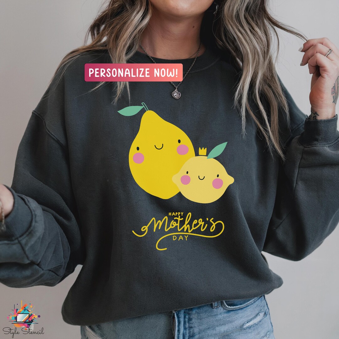 Mother's Day Lemon Sweatshirt | Cute Mom Crewneck | Lemon Aesthetic ...