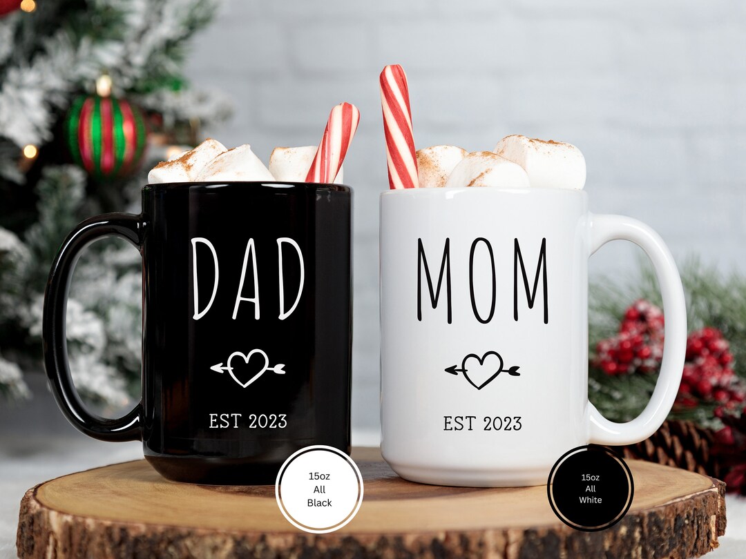 New Mom and Dad Mug, Parent to Be Coffee Mugs, Pregnancy Announcement ...