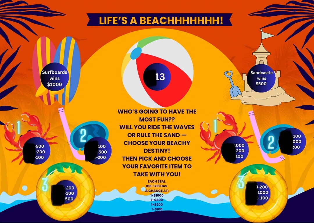 Life’s a Beach Choice Bingo Board - Etsy
