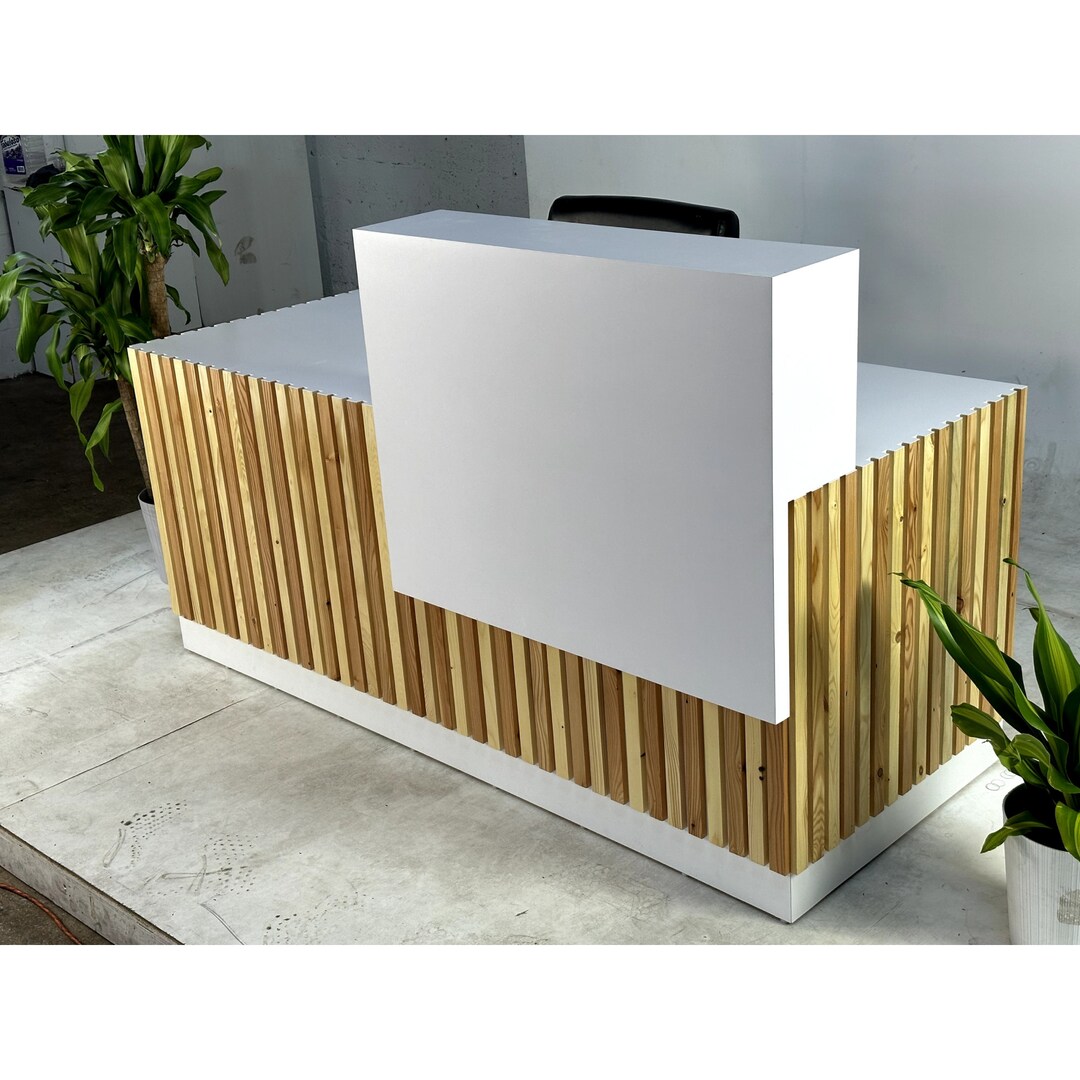 Custom Wood Reception Desk Tokyo Modern Style - Etsy