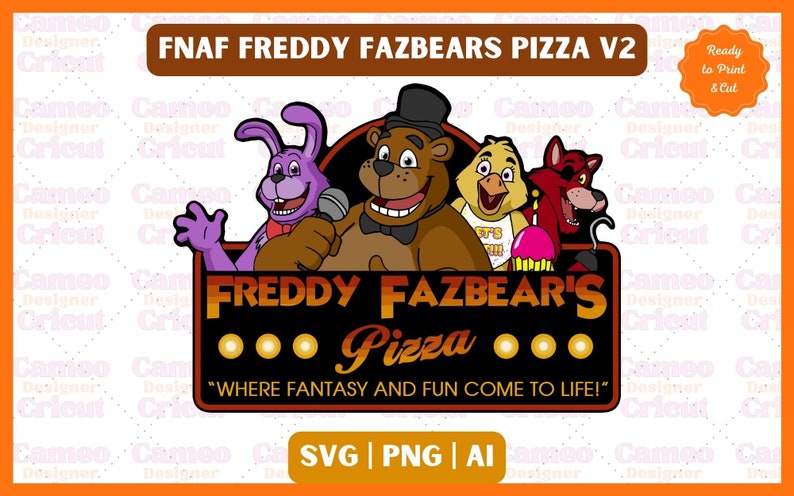 Five Nights at Freddys Freddy Fazbear FNAF PNG SVG Designs Vector Ready ...