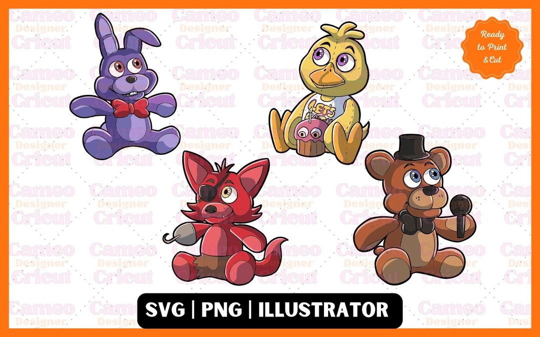 Cute Five Nights at Freddys Bundle PNG SVG Designs Vector Ready to ...