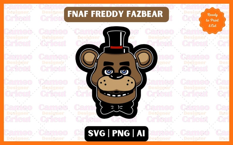 Five Nights at Freddys FNAF Freddy Fazbear PNG SVG Designs - Etsy