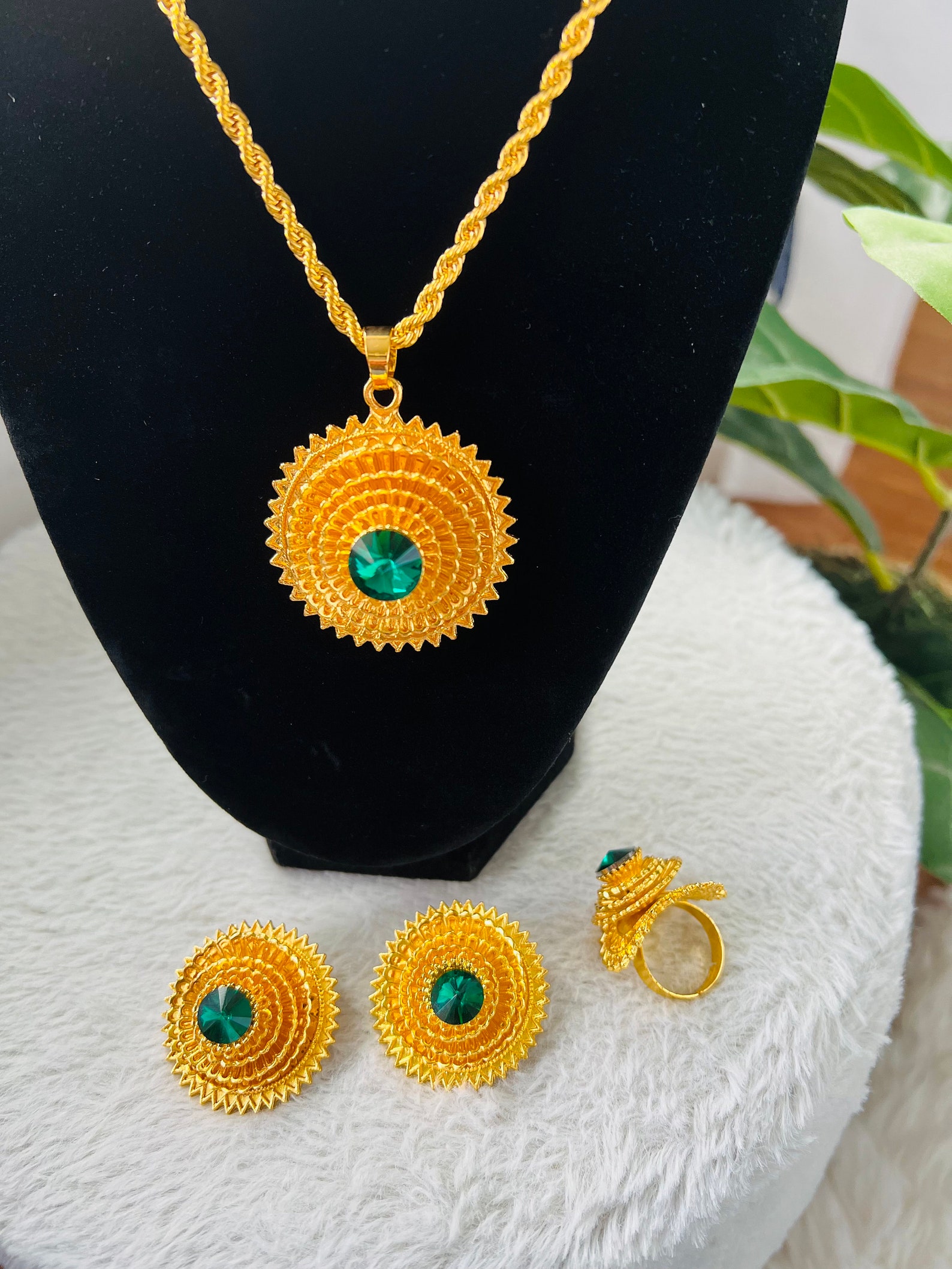 Gold Plated Jewelry Set - Ethiopian/eritrean for Holiday/wedding/mels ...