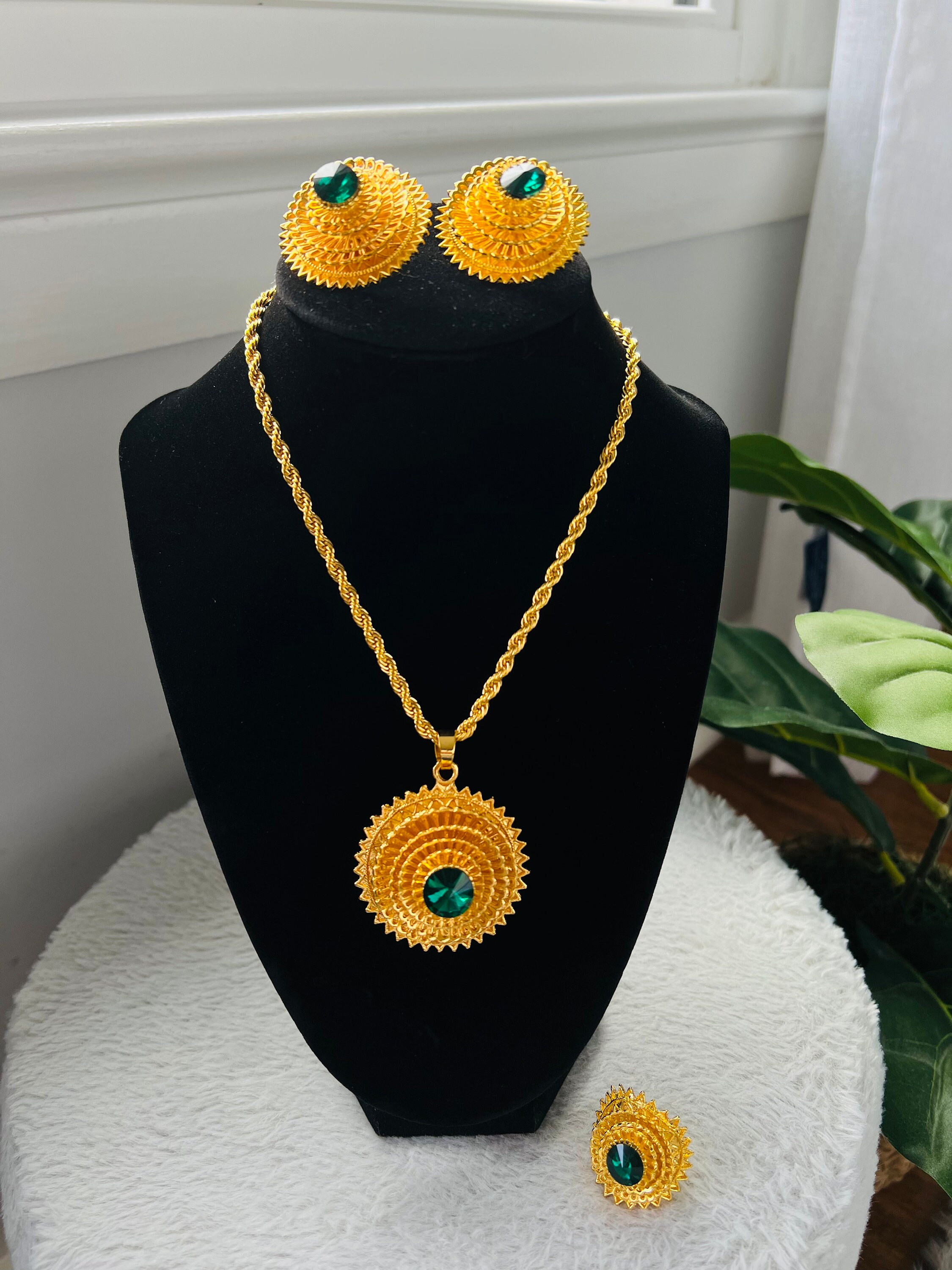Gold Plated Jewelry Set - Ethiopian/eritrean for Holiday/wedding/mels ...