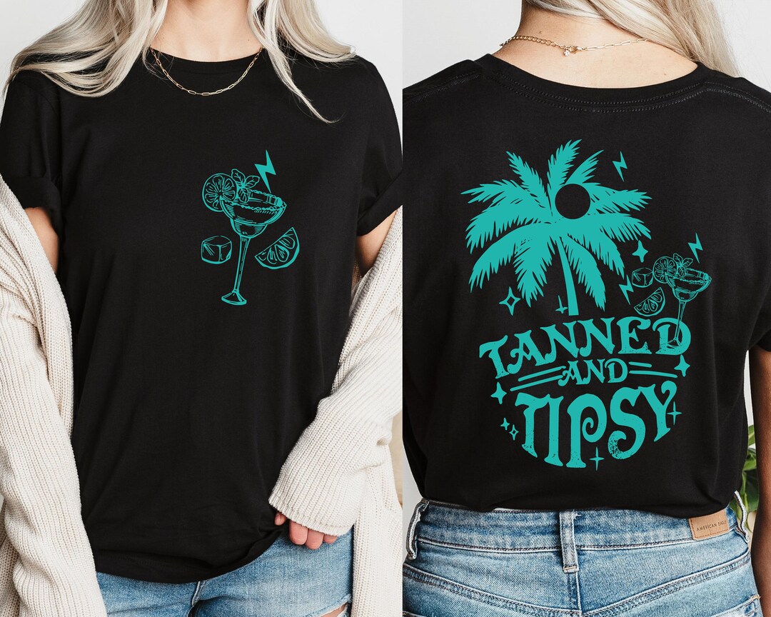 Tanned and Tipsy Shirt, Bachelorette Beach Party Tee, Summer Gift - Etsy