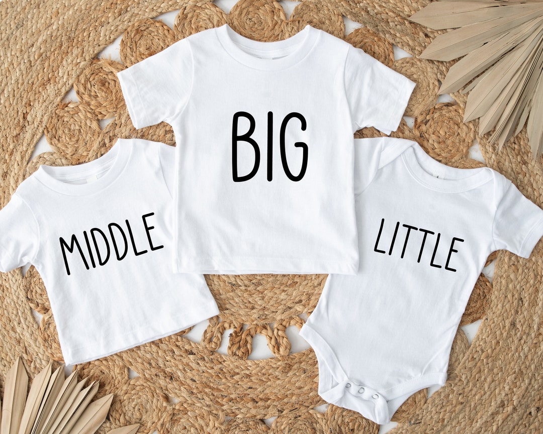 Big Middle Little Sibling Reveal Shirt, Baby Shower Gift - Etsy UK