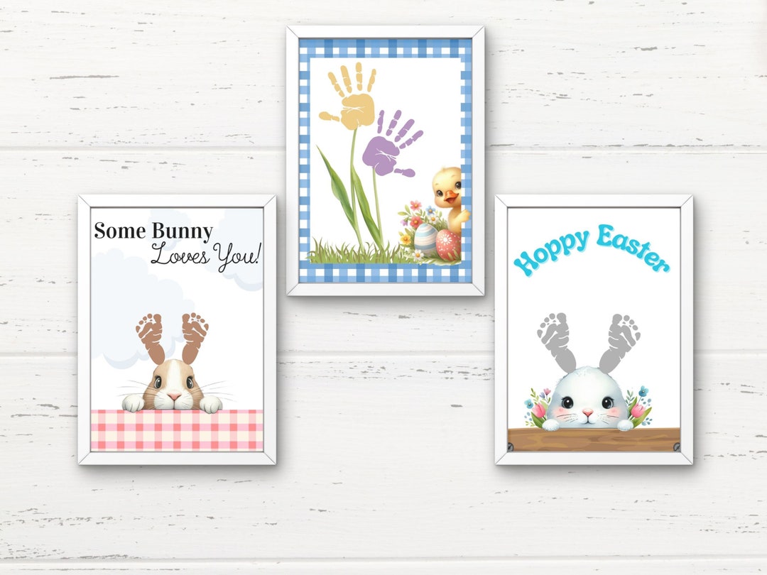 Easter Springtime Handprint and Footprint Craft Activity Bundle; Set of ...