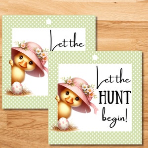Easter Egg Hunt Basket Gift Tag Printable; Instant Digital Download ...
