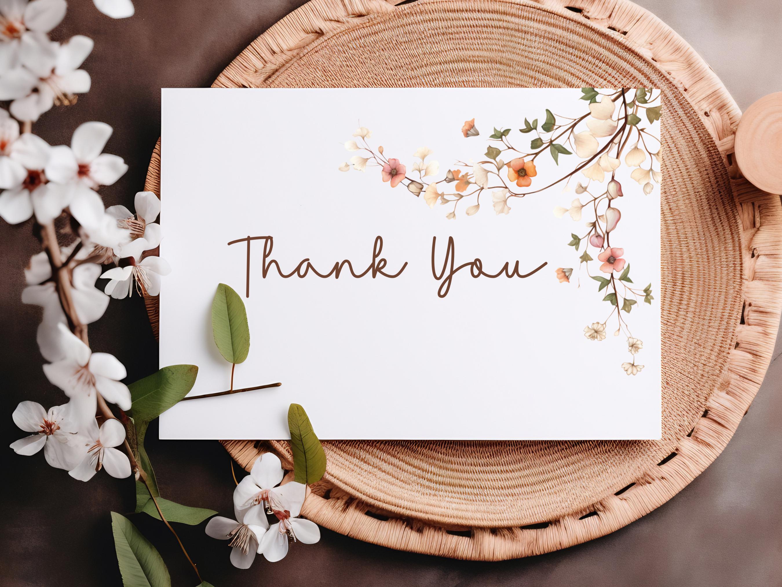 Printable Floral Thank You Card for Bridal Shower Thank You Card for ...