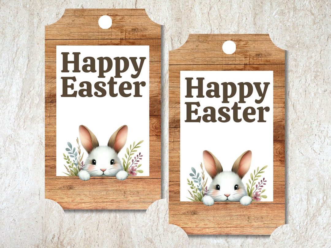 Easter Bunny Gift Tag Printable for Easter Basket Happy Easter Gift Tag ...