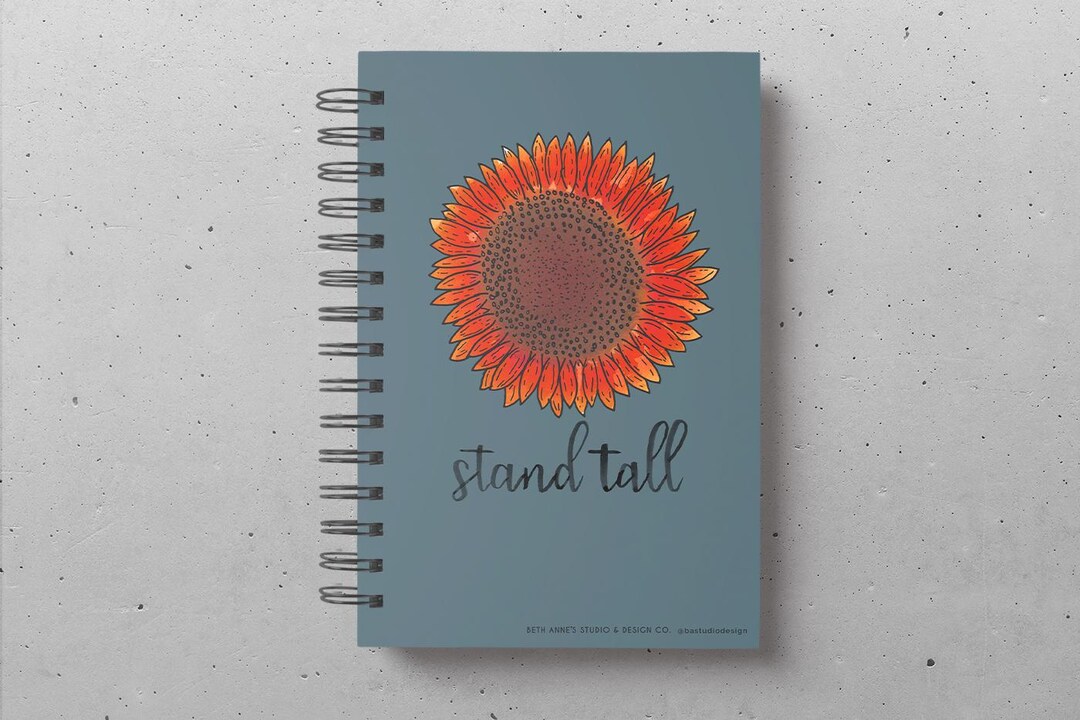 Ruby Sunflower, Autumn Wedding, Gift for Her, Floral Doddle, Hand Drawn ...