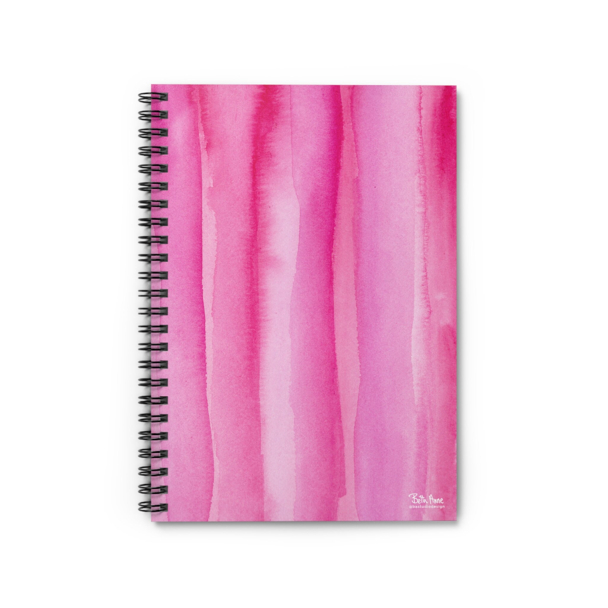 Silky Lines Watercolor Pink Spiral Notebook Ruled Line - Etsy
