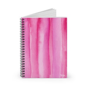 Silky Lines Watercolor Pink Spiral Notebook Ruled Line - Etsy