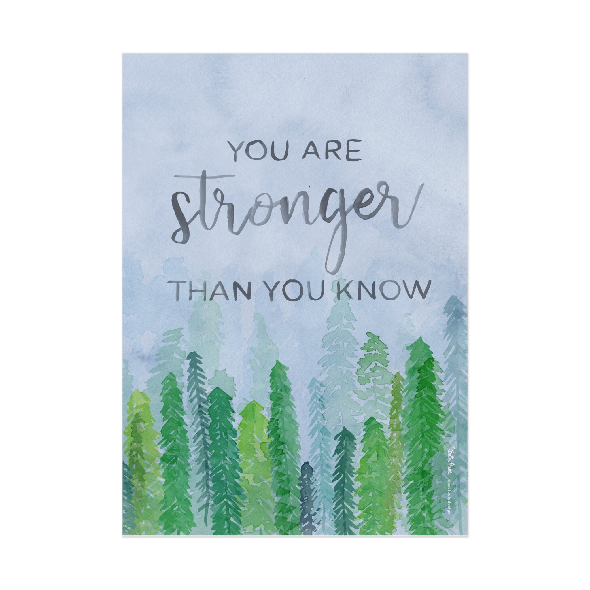 You Are Stronger Than You Know, Inspirational, Motivational, Watercolor ...
