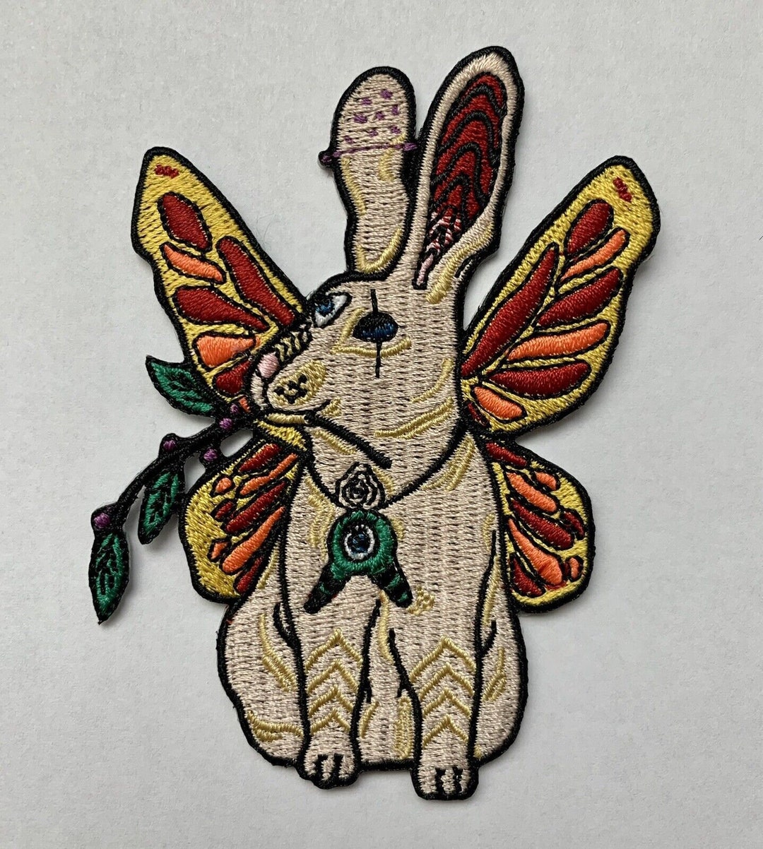 Cosmic Bunny Trippy Psychedelic Embroidered Patch Iron on 3 - Etsy