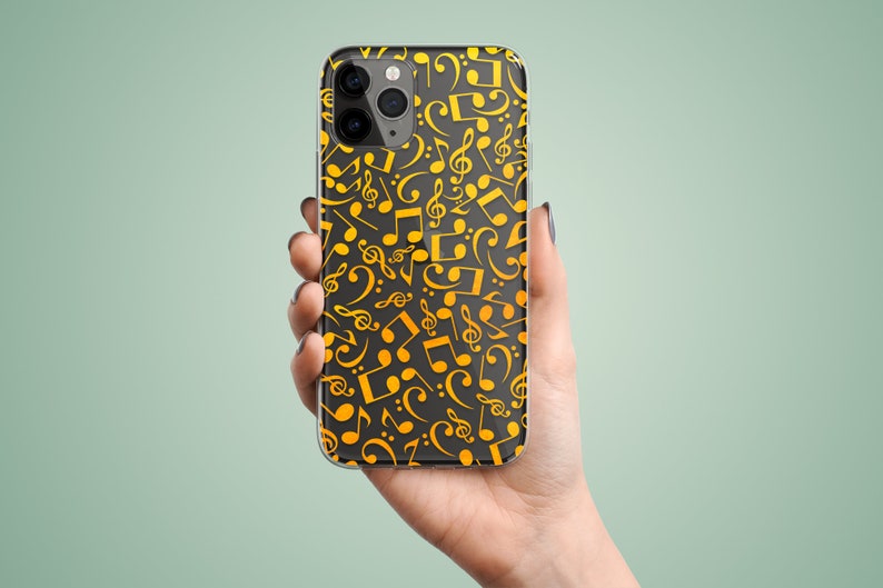 Yellow Music Notes Phone Case iPhone 15 14 Plus 13 Mini 12 Pro Max ...