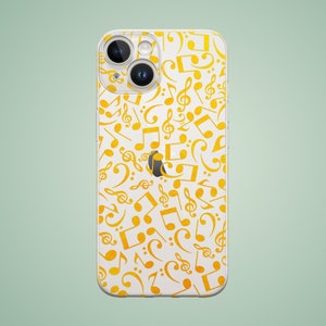 Yellow Music Notes Phone Case iPhone 15 14 Plus 13 Mini 12 Pro Max ...
