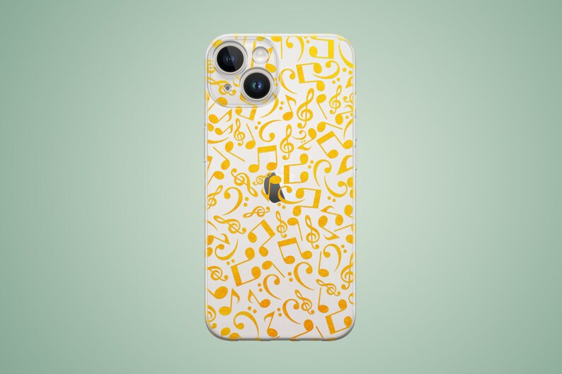 Yellow Music Notes Phone Case iPhone 15 14 Plus 13 Mini 12 Pro Max ...
