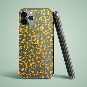 Yellow Music Notes Phone Case iPhone 15 14 Plus 13 Mini 12 Pro Max ...