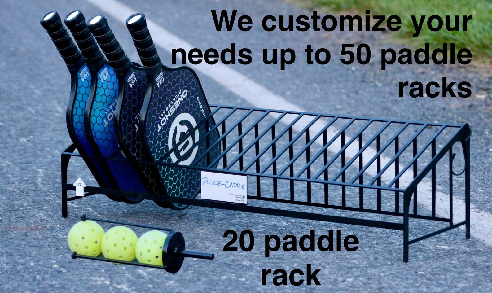 Pickleball Rack Rotator Next up Pickle-caddie Dream-co Paddle and Ball ...