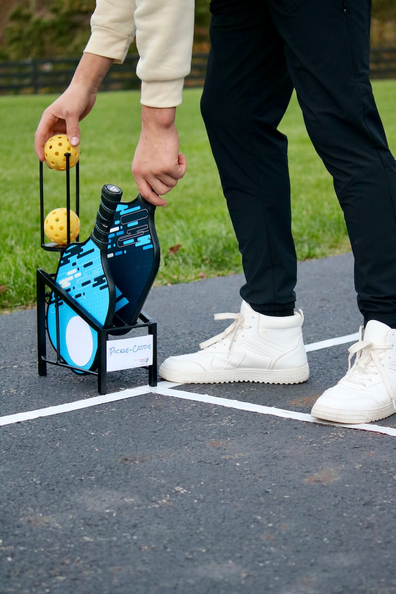 Pickleball Rack Next up Metal Pickle-caddie Dream-co Paddle and Ball ...