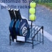 Pickleball Paddle and Ball Holder: Portable Storage Rack for 8 Paddles ...