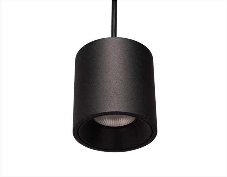 Modern Black Cylinder Light, Delta Light Cylinder Pendant, Dimmable LED ...
