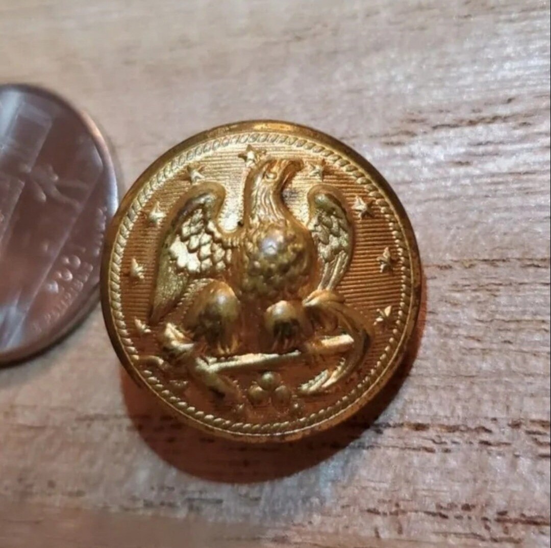 Civil War Era Navy Eagle and Anchor Brass Button. - Etsy