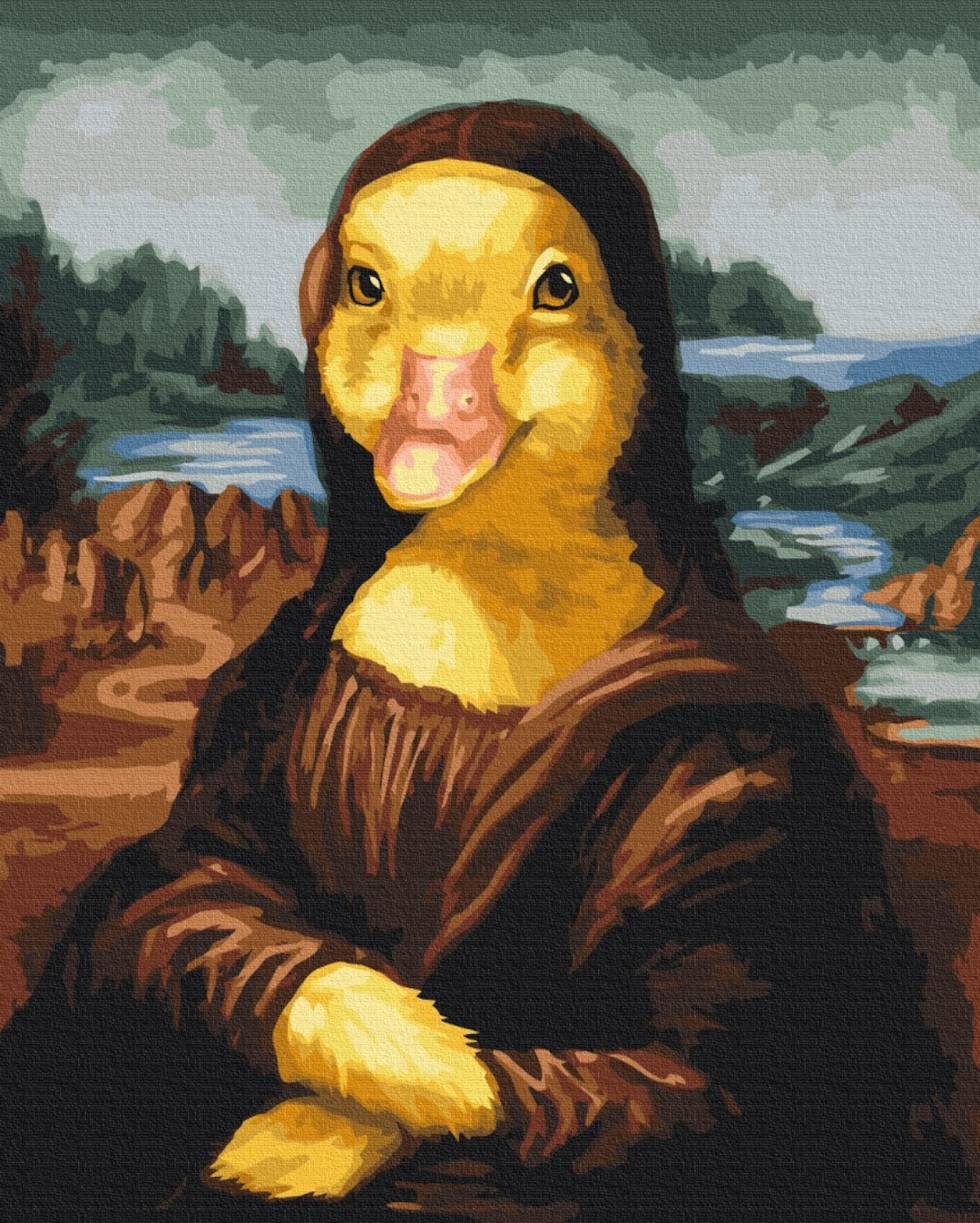 Duck Mona Lisa Leonardo Da Vinci Paint by Number Kit Canvas Painting ...