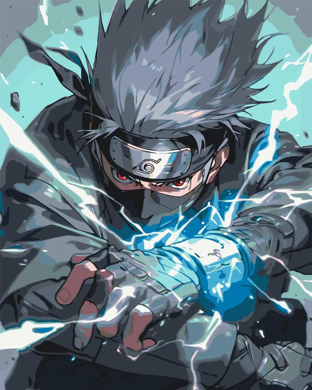 Naruto Kakashi Sensei Paint by Numbers Kits Adults FRSAMED Art Kits for ...