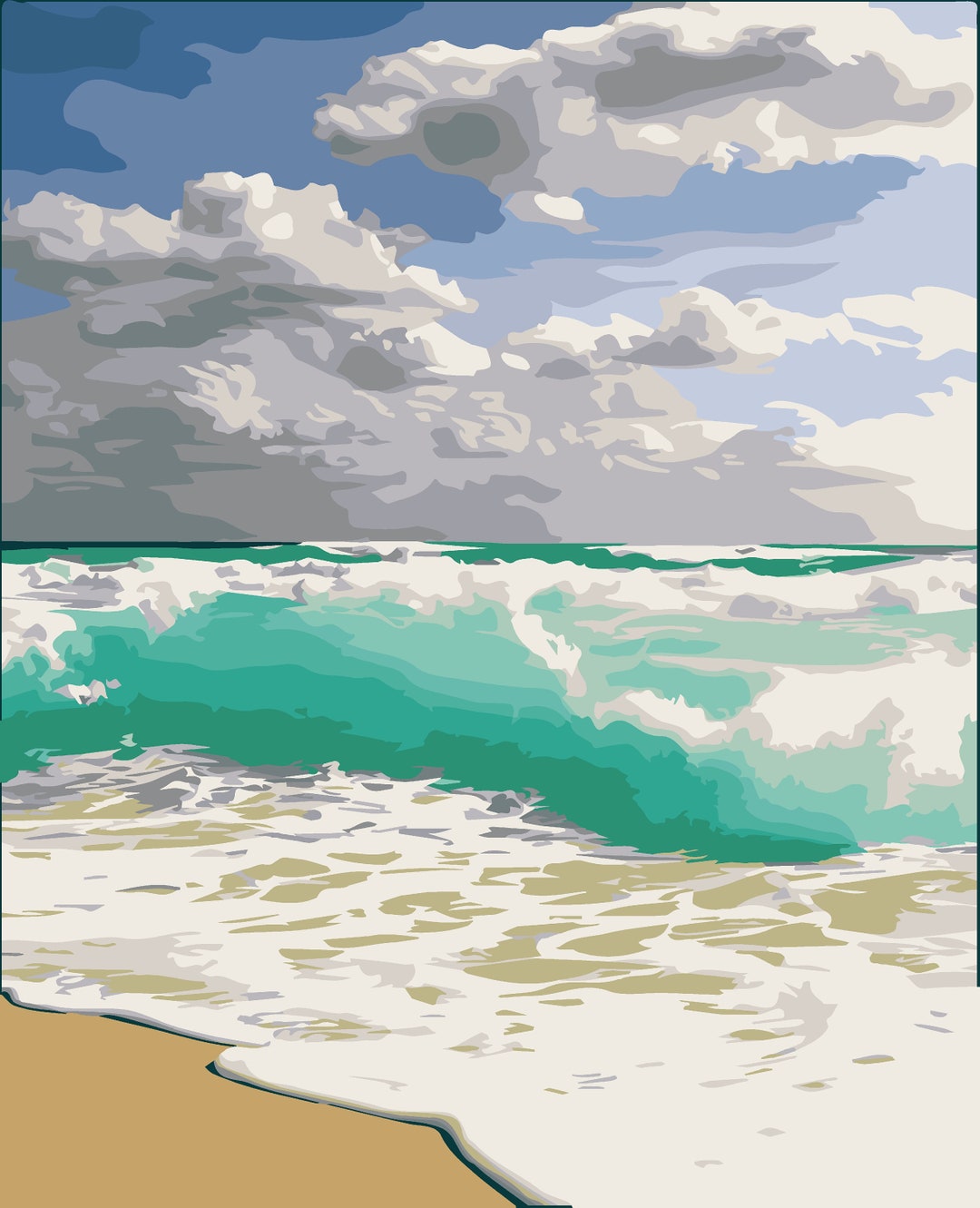 Coast Painting FRAMED Ocean Scenes Paint by Numbers DIY Kits for Adult ...