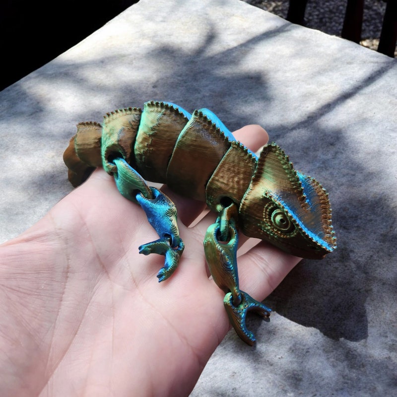 Blue Chameleon Toy - Etsy