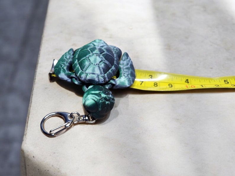 Tiny Turtle Keychain Articulated 3D Print Design by Cinderwing - Etsy