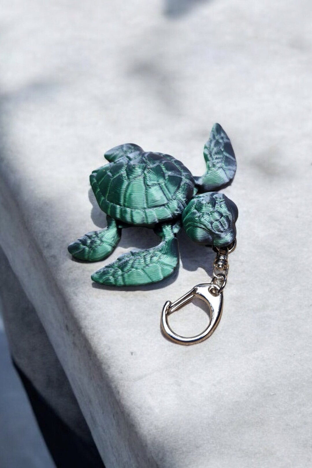 Tiny Turtle Keychain Articulated 3D Print Design by Cinderwing - Etsy