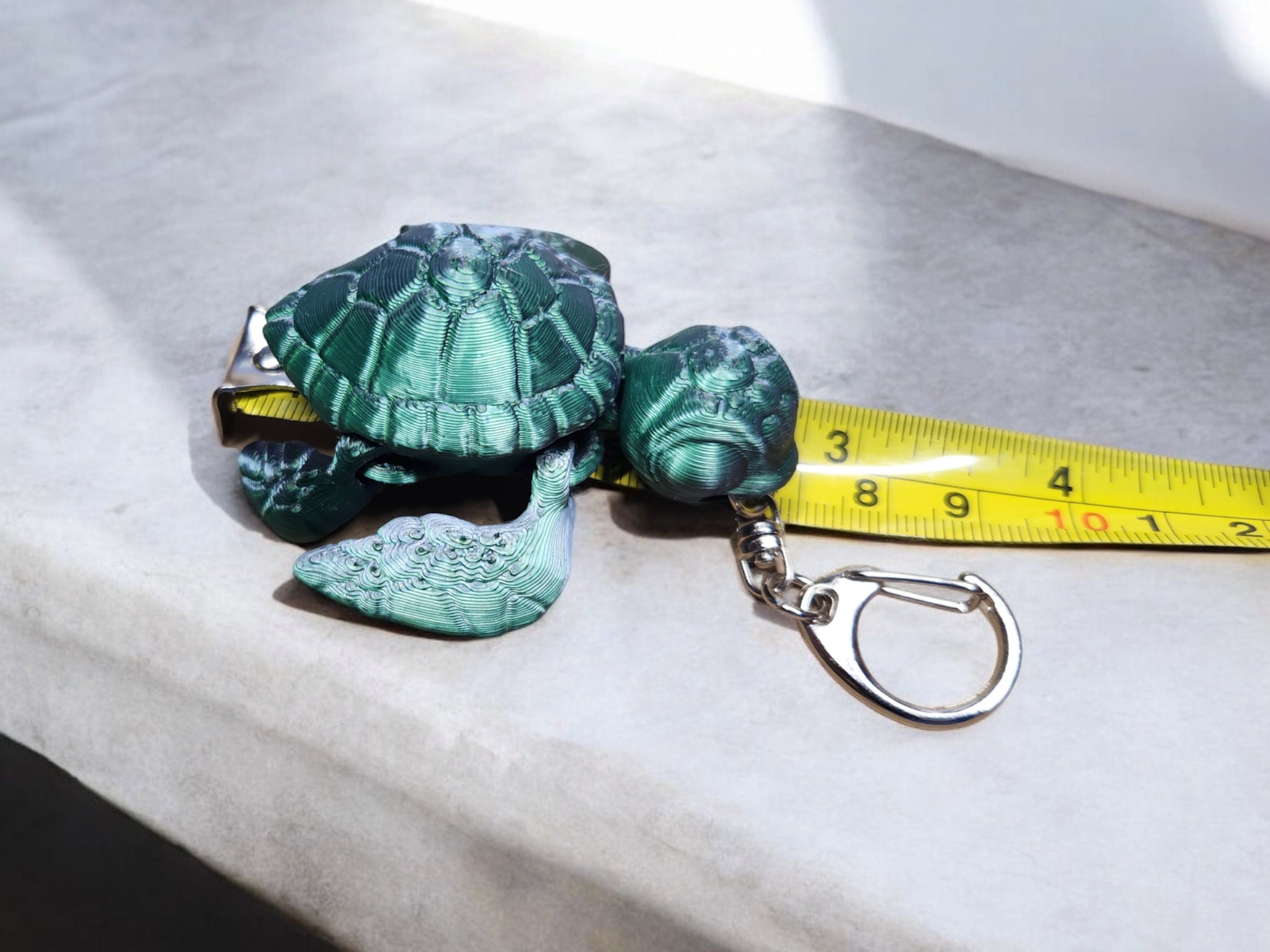 Tiny Turtle Keychain Articulated 3D Print Design by Cinderwing - Etsy