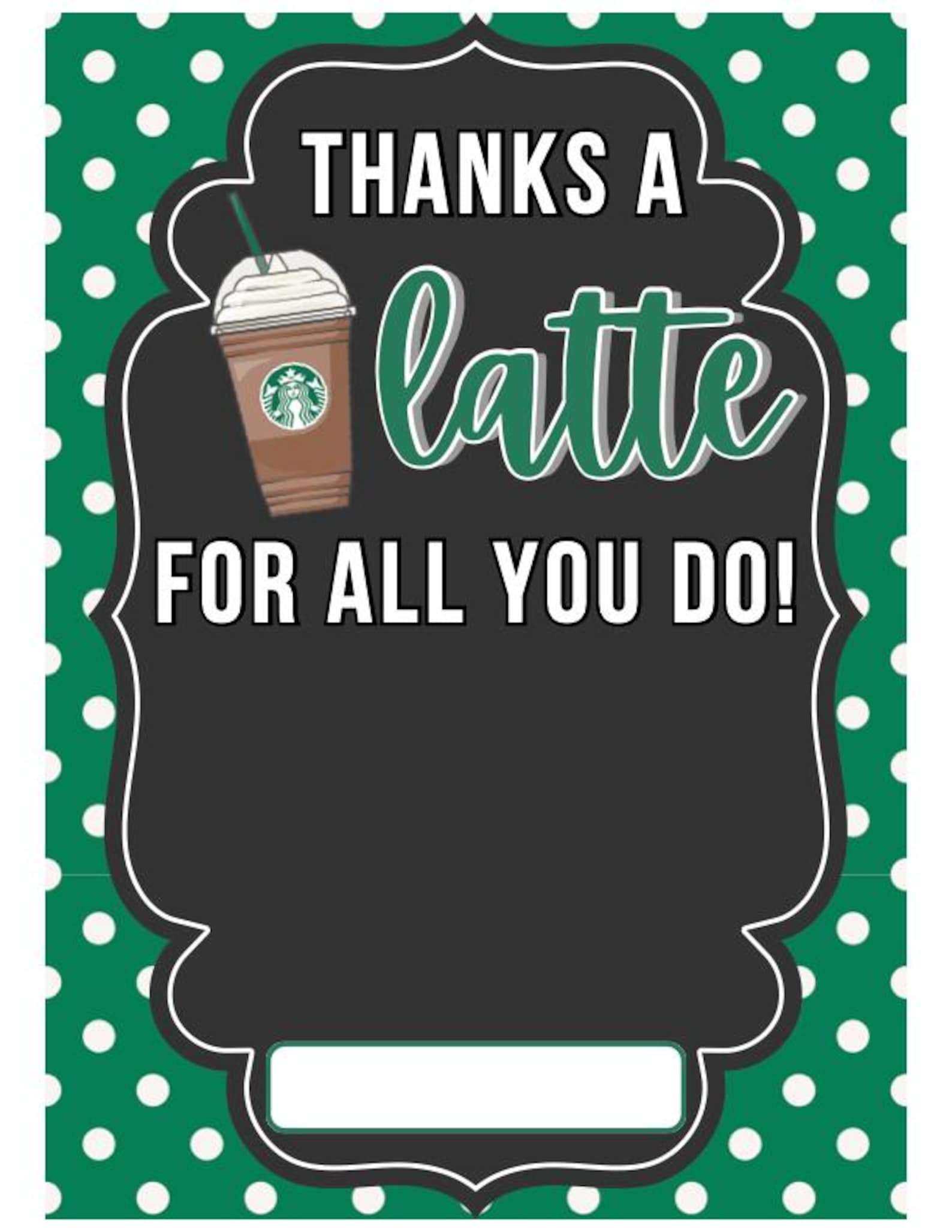 Thanks A Latte Coffee Gift Card Holder | Teacher Appreciation (instant ...
