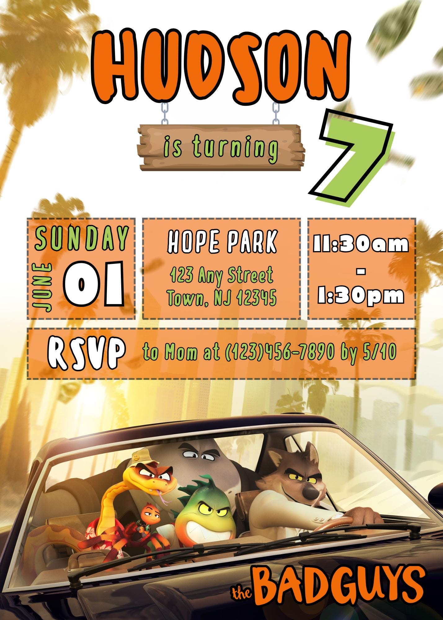 The Bad Guys Birthday Invitation: Editable Canva Template (5x7" Digital ...