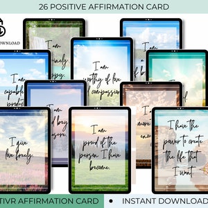Empowerment Pack: Printable Affirmation, Quote Cards for Self-esteem ...