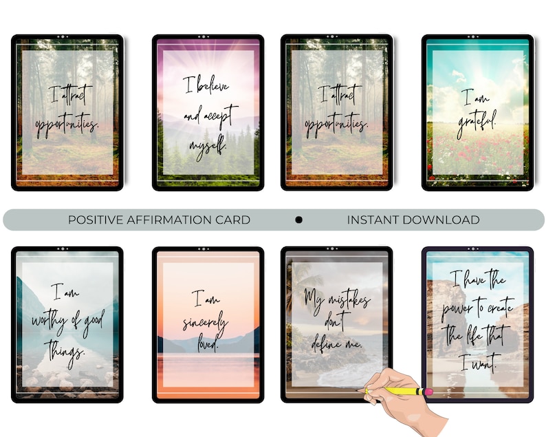 Empowerment Pack: Printable Affirmation, Quote Cards for Self-esteem ...