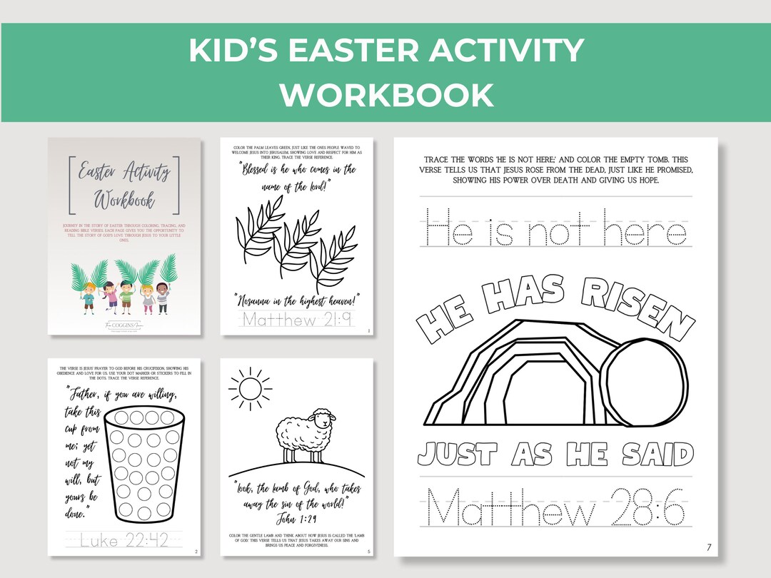 Easter Activity Workbook for Kids – Bible Story Coloring, Fun ...