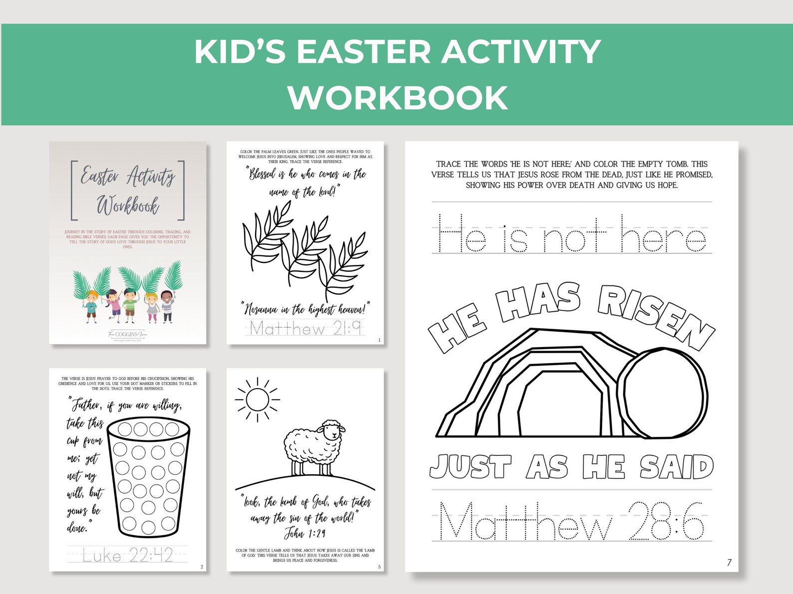 Easter Activity Workbook for Kids – Bible Story Coloring, Fun ...