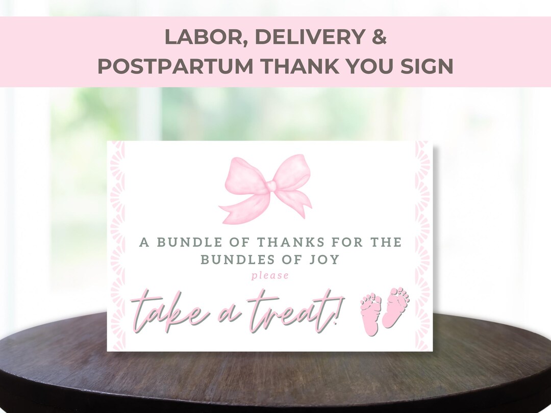 Labor, Delivery & Postpartum Team Thank You Sign – Digital Download - Etsy