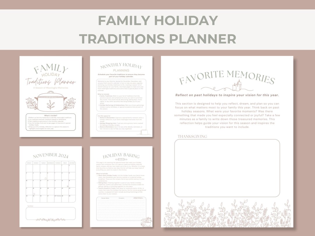 Holiday Traditions Planner A Family Workbook for a Meaningful Christmas ...