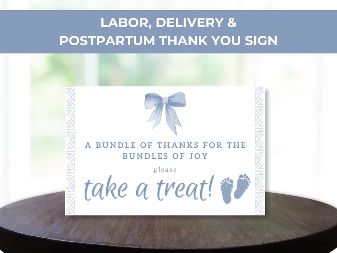 Labor, Delivery & Postpartum Thank You Sign – Digital Download - Etsy