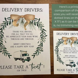 Printable Holiday Thank You Sign for Delivery Drivers Spread Cheer With ...