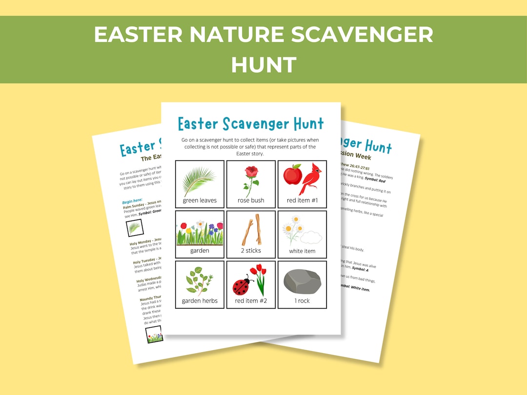 Kid's Easter Story Nature Scavenger Hunt - Etsy