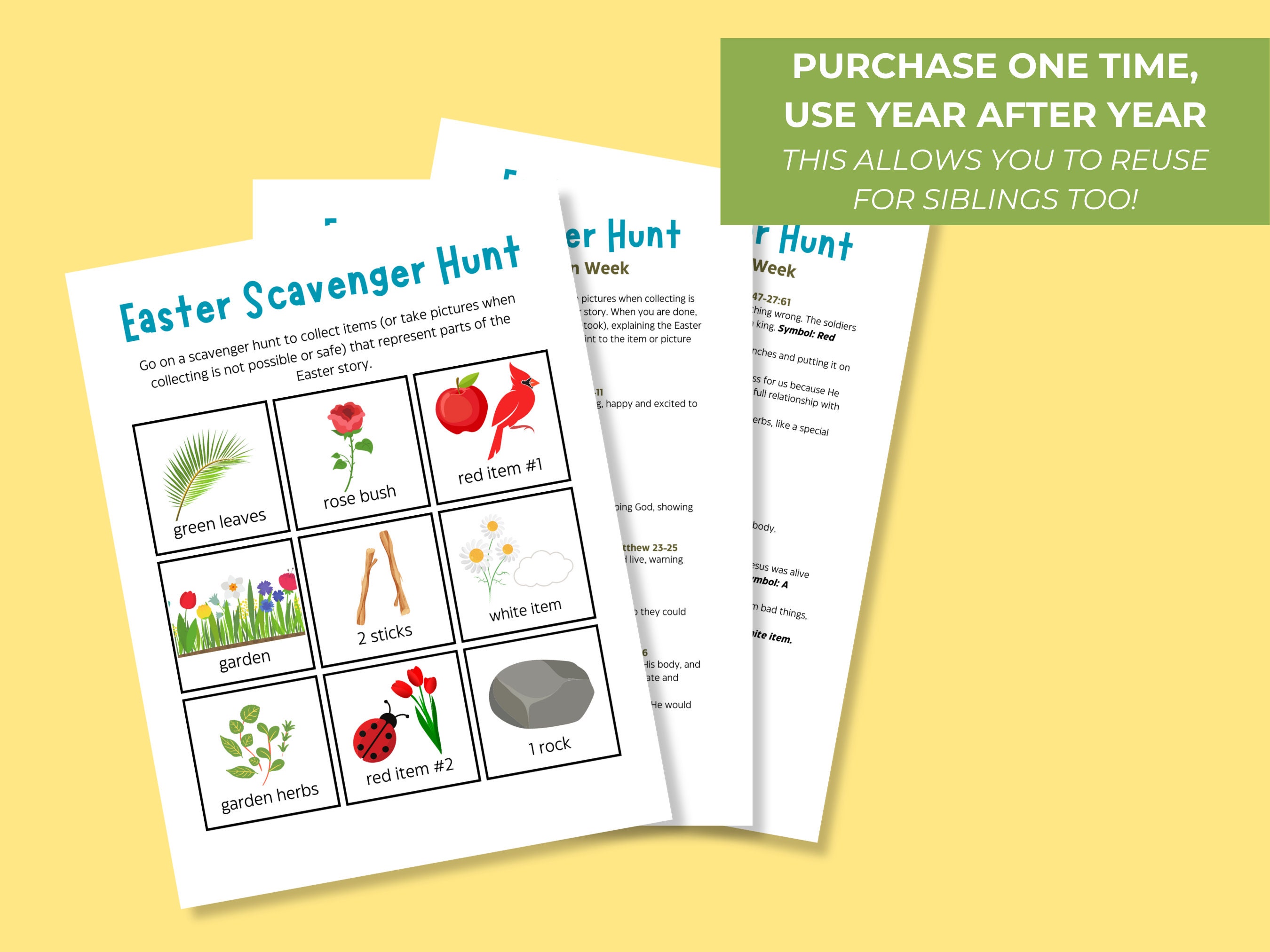 Kid's Easter Story Nature Scavenger Hunt - Etsy
