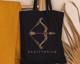Virgo Tote Bag, Astrological Black Canvas Tote Bag, Zodiac Tote Bag ...
