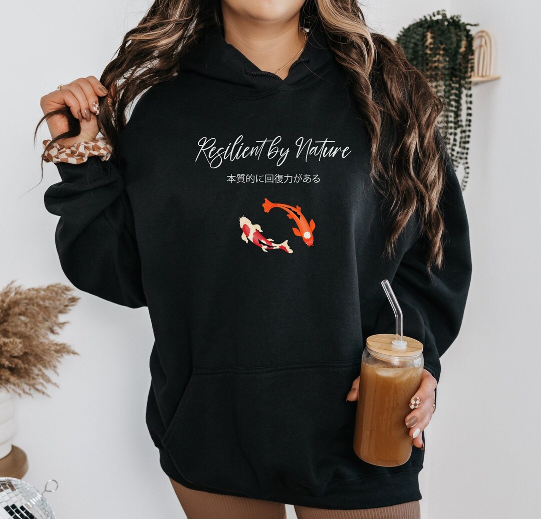 Japanese Hoodie, Japanese Phrase Hoodie, Gift for Koi Lover, Asian ...